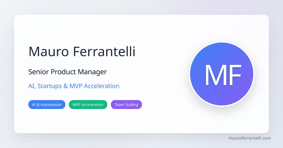 Mauro Ferrantelli – Senior Product Manager | AI, Startups & MVP ...